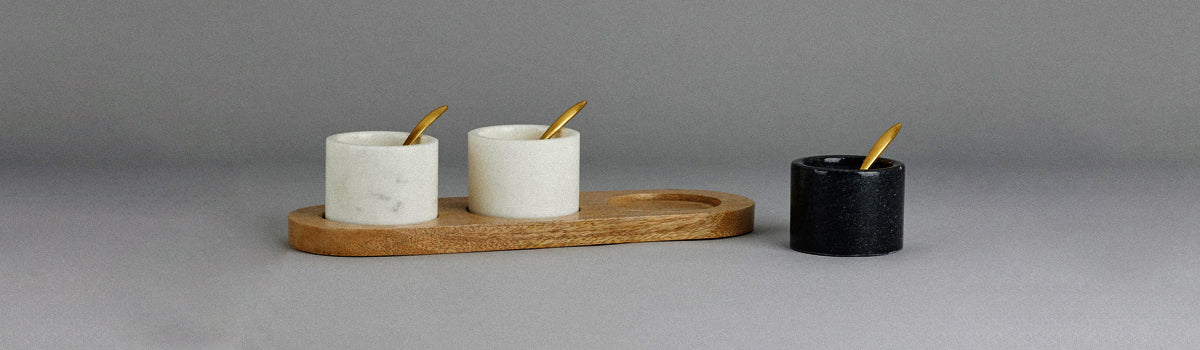 Salt and Pepper Condiment Set – Stone Essential
